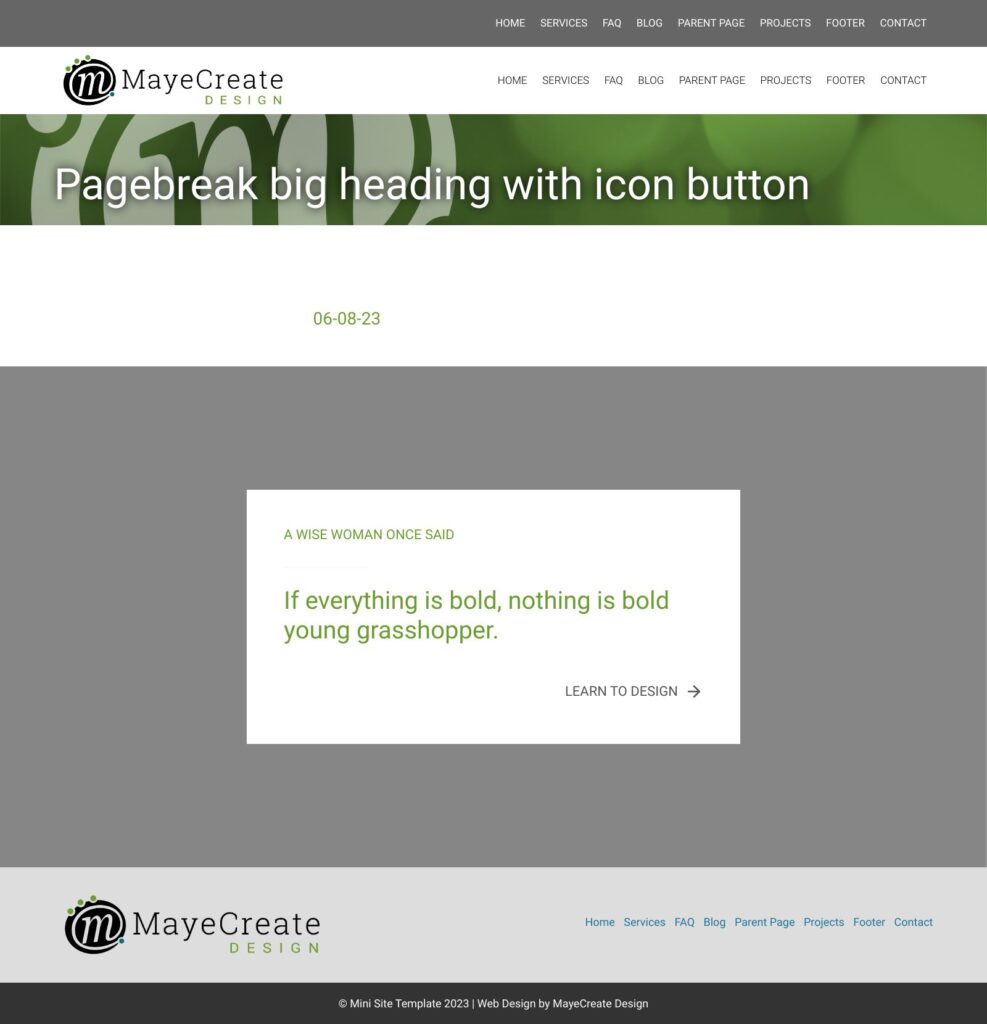 Pagebreak big heading with icon button | Serenity Medical SpaSerenity ...